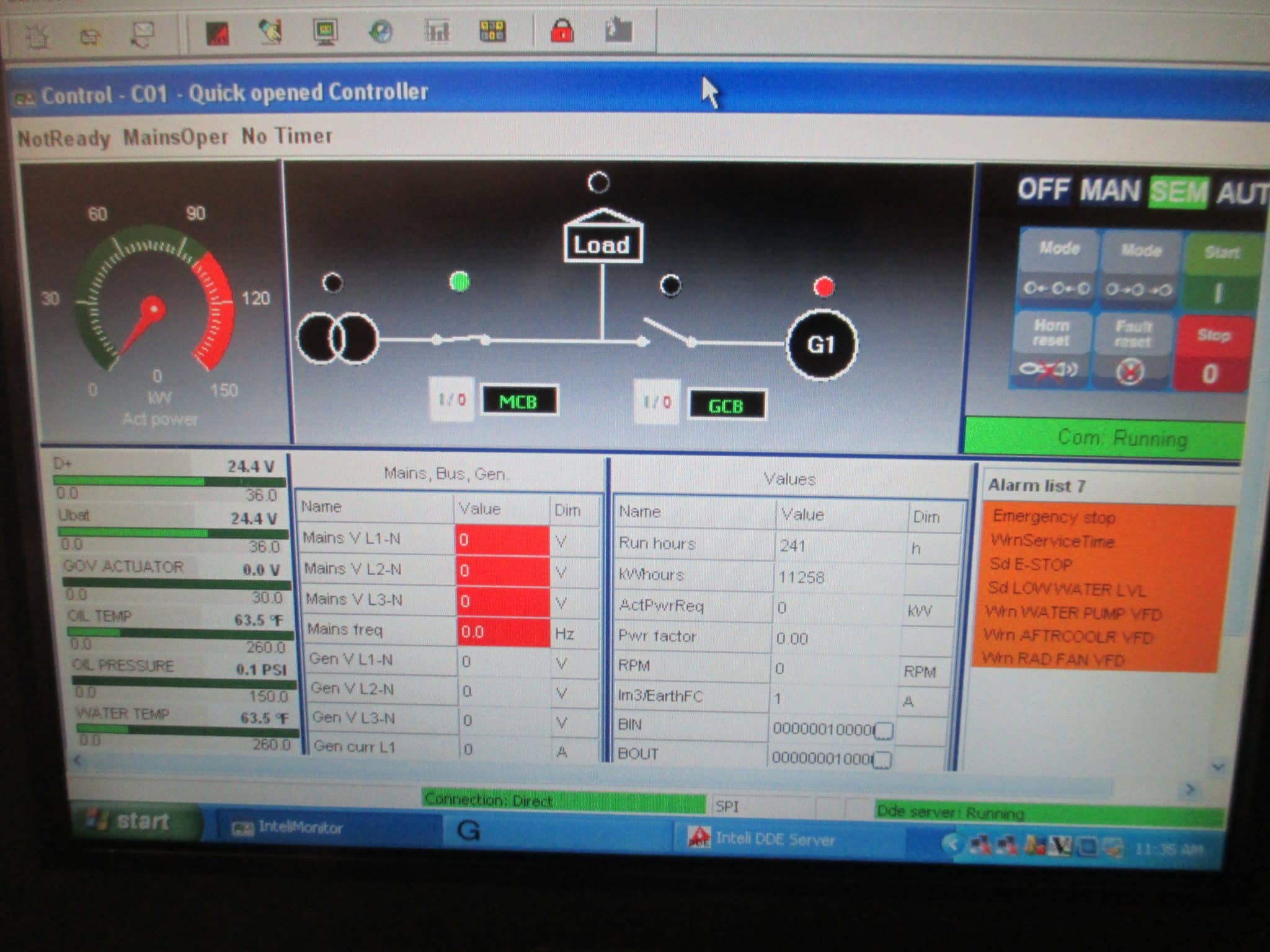 7 Control screen Run-Hours - Martin Energy Group